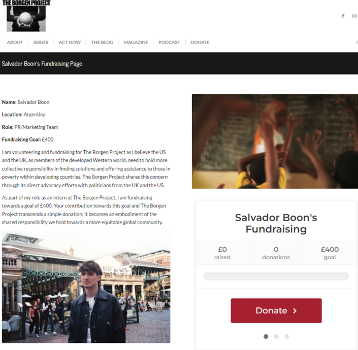 Create Your Fundraising Page - Canadian Team Members - The Borgen Project