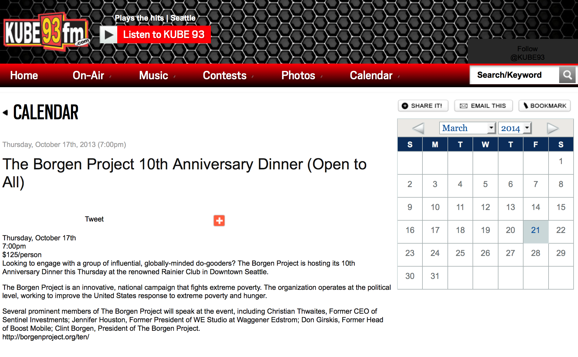 Community Calendars - The Borgen Project